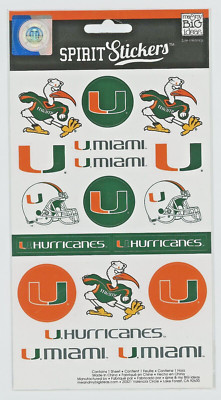 U HURRICANES MIAMI 18 Stickers peel n stick Brand New in U.S. B5-B18 | eBay
