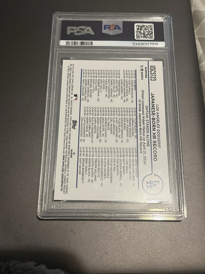SHOHEI OHTANI PSA 10- 2024 TOPPS CHROME SAPPHIRE UPDATE SERIES #123 PSA 10 | eBay