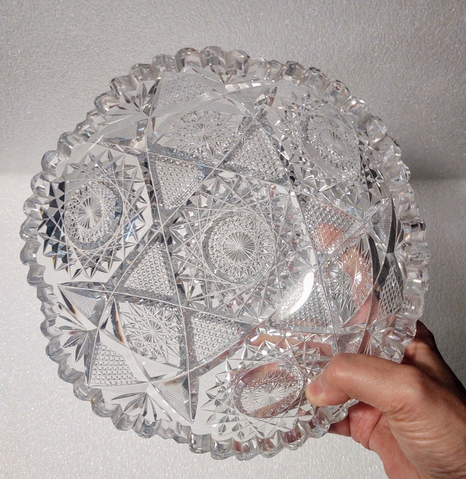 Antique American Brilliant Period ABP Cut Glass Clear Serving Bowl | eBay