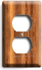 WALNUT WOOD GRAIN STYLE LIGHT SWITCH OUTLET WALL PLATE HOME OFFICE HD ...