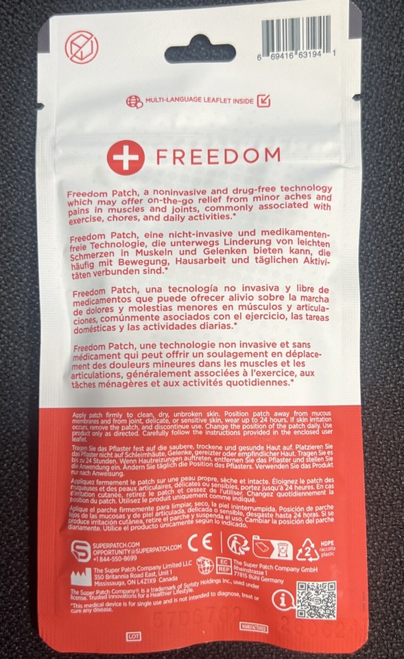 The Super Patch : FREEDOM - Pack of 28 Patches- deal with pain like never before | eBay