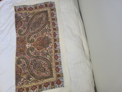 Brown Toned Paisley Scarf 49" (Doubled) 98" Unfolded x22" New | eBay