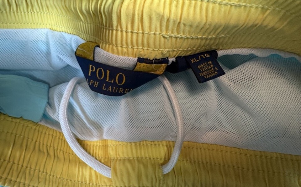 Polo Ralph Lauren Swim Shorts XL Aqua Blue Trunks Elastic Drawstring ...