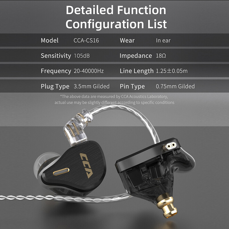 CCA CS16 HiFi 16 Balanced Armature Hybrid QDC Running Sports In-Ear Earphones | eBay