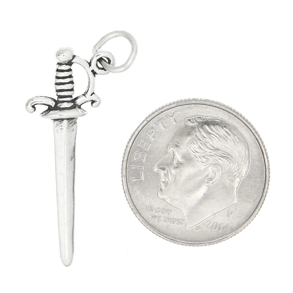 Sterling Silver Double Sided Dagger Sword Charm or Pendant | eBay