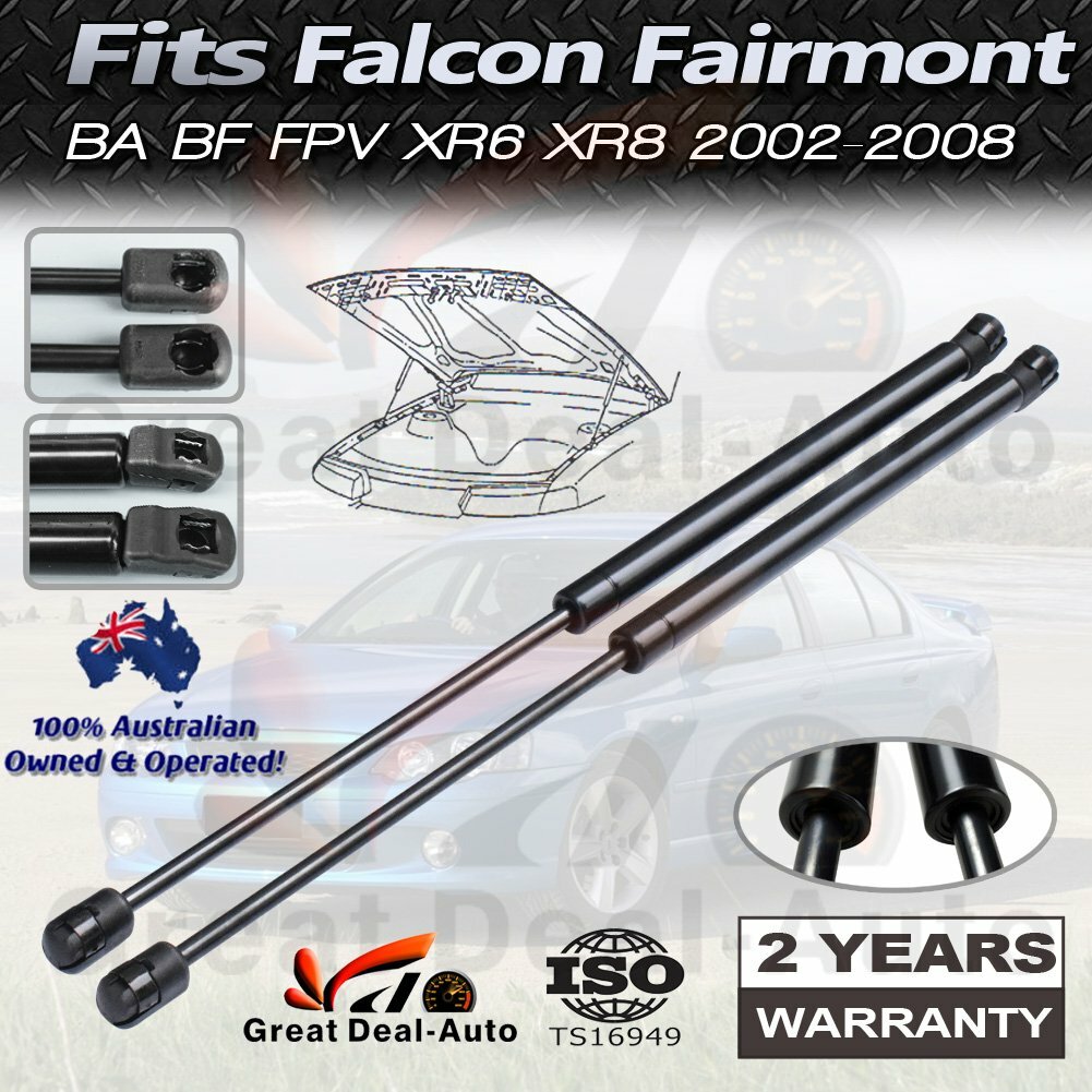 Bonnet Gas Struts for Ford BA BF Falcon XR8 XR6 GT GTP FPV Fairmont ...