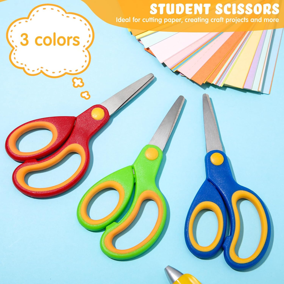 99 Pack Kids Scissors Bulk 5.5 Inch Student Children Safety Scissors ...