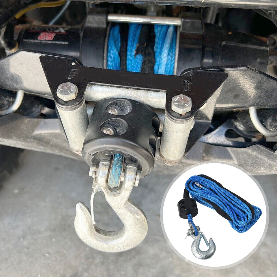 1/4" x 50' 10000LBS Synthetic Winch Rope+Clevis Hook Stopper For ...
