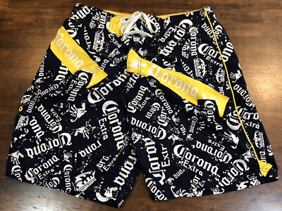 Corona Extra Beer Mens Size 32 Swim Board Shorts Blue Yellow Logo | eBay