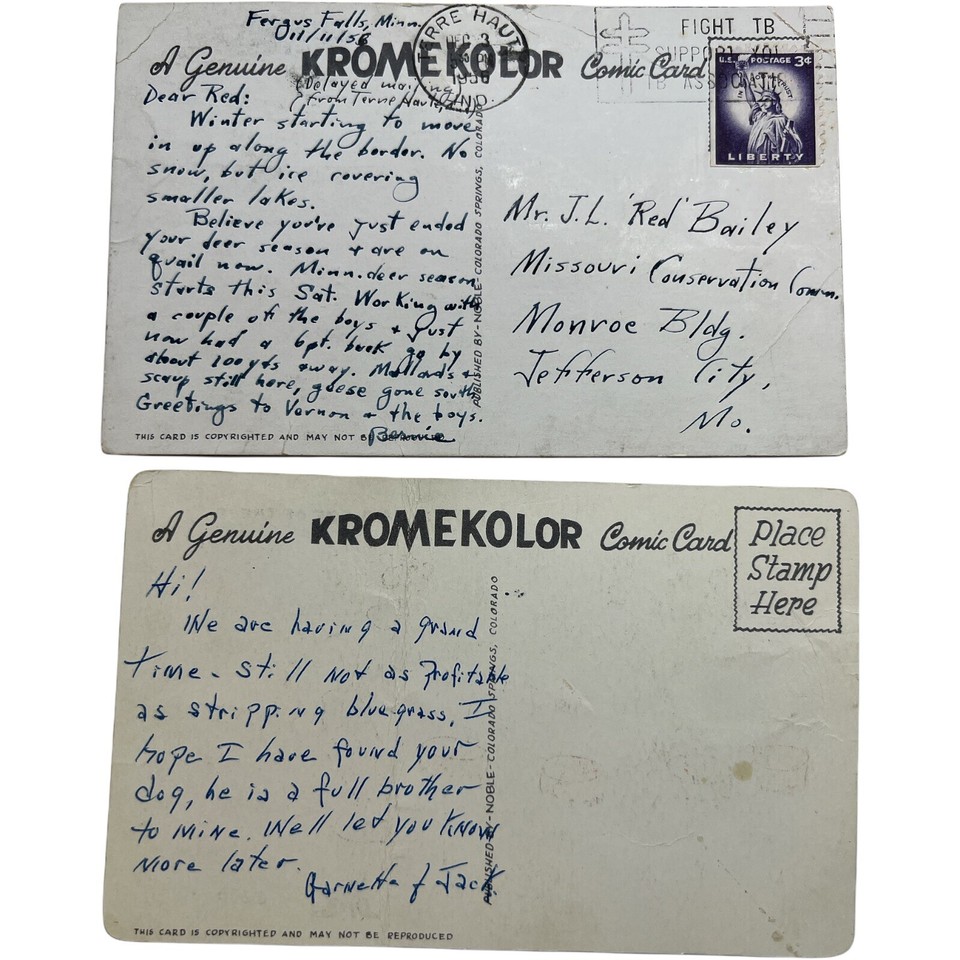 Vintage Krome Kolor Comic Card Postcard #335, 336, Funny Laugh Card ...