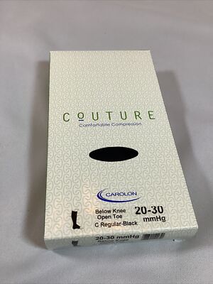 Pair Carolon Couture Open Toe Below Knee Compression Socks 20-30 mmHg ...