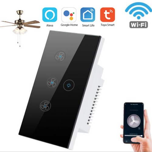 Tuya Smart Wifi Touch Ceiling Fan Wall Light Switch Panel For Alexa ...