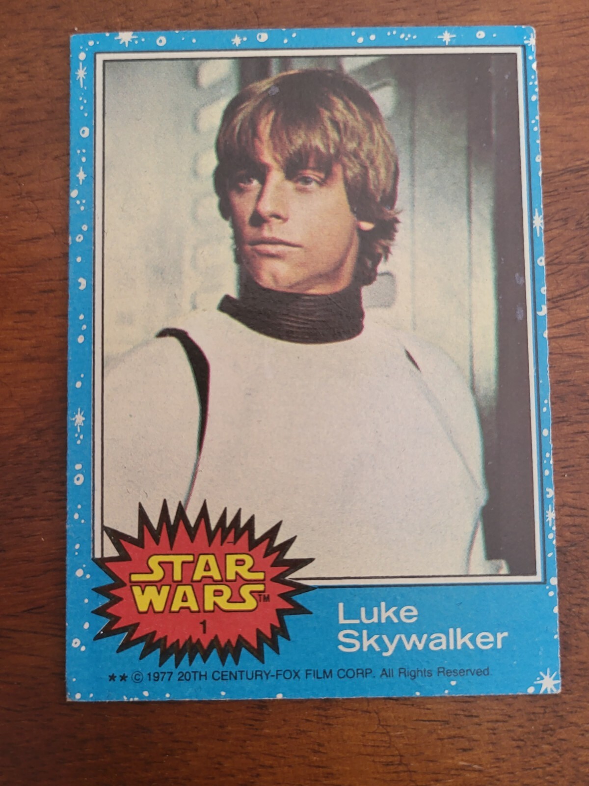 1977 Topps Star Wars Blue Series 1 Trading Cards Luke Skywalker #1 ...