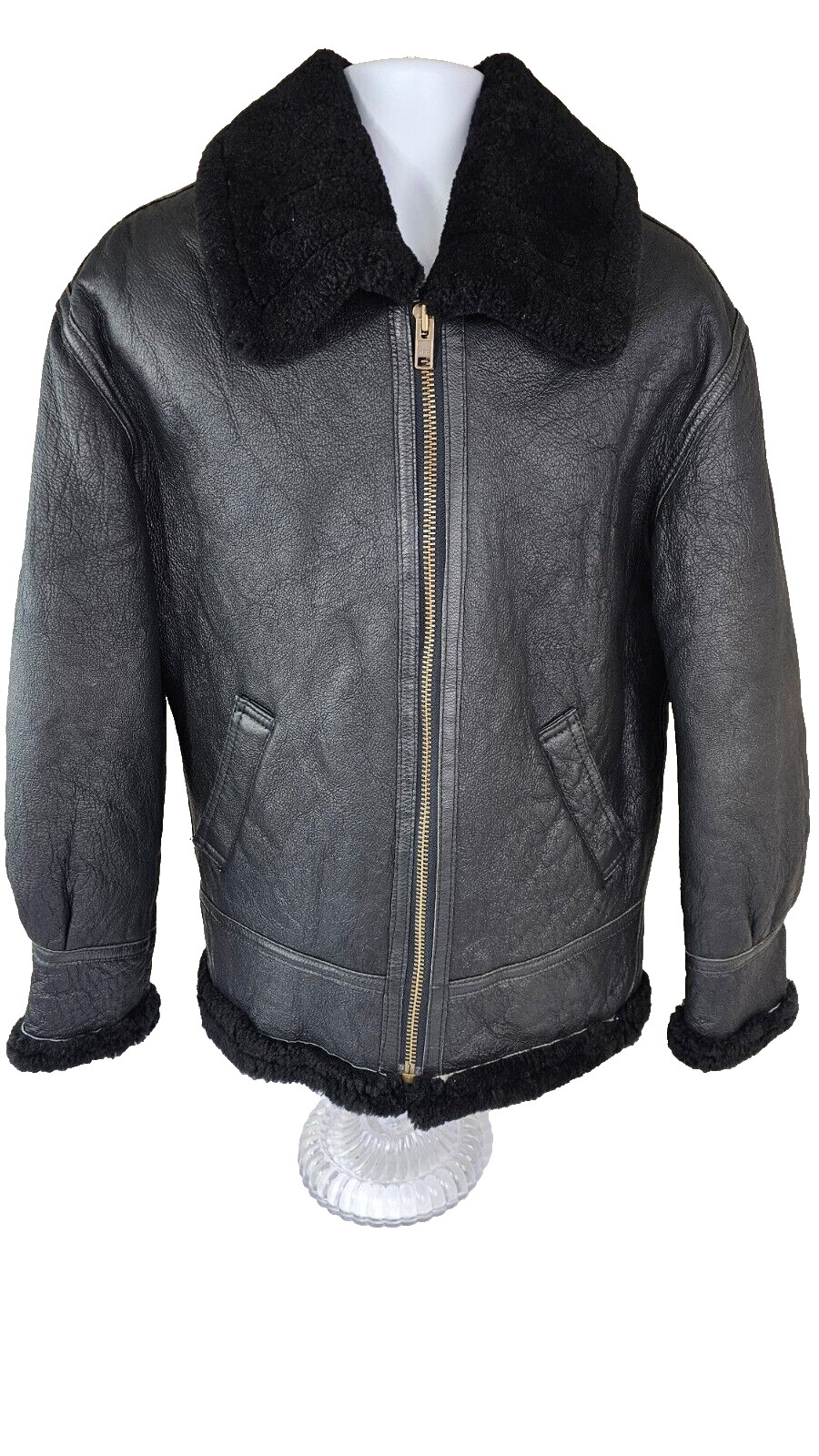 Calafate Sheepskin Heavy Leather Shearling B-3 Bomber… - Gem