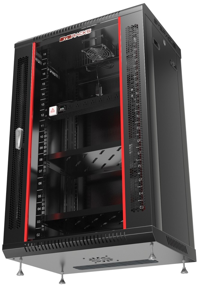 18U Sysracks Wall Mount IT Data Network Server Rack Cabinet Enclosure ...