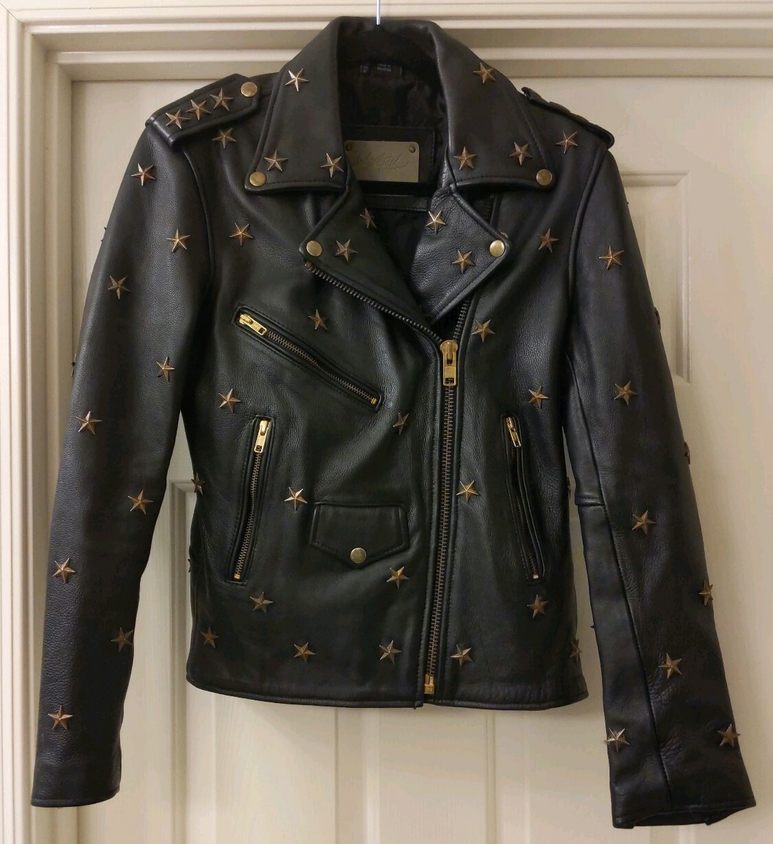 $900 Understated Leather x Free People Exclusive Brass Star Studded ...