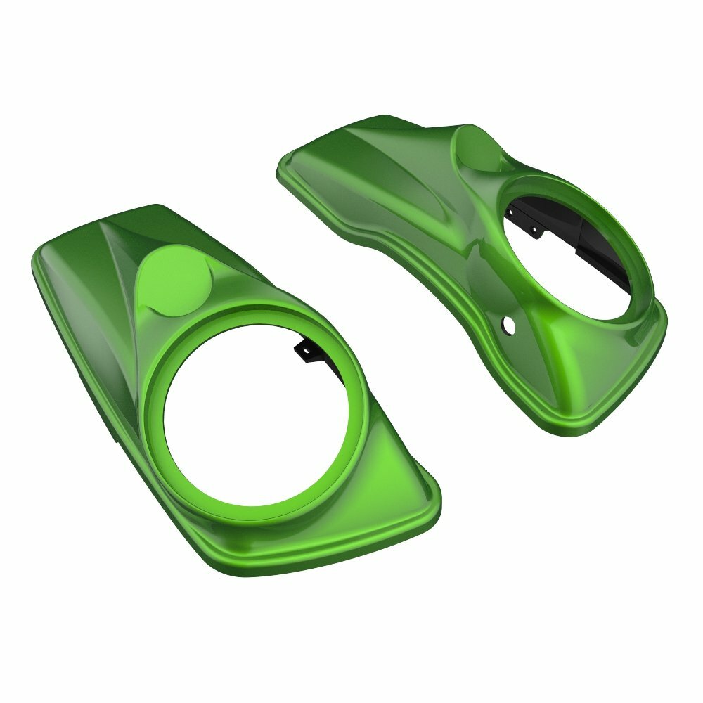 Radioactive Green 8 inch Saddlebag Speaker Lids Cover Fits Radioactive Green 8 inch Saddlebag Speaker Lids Cover Fits