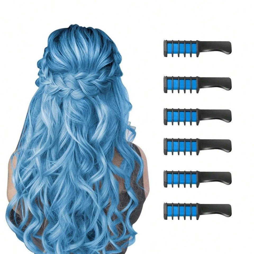 6-Piece Temporary Hair Dye Set, New Chalk Comb Temporary Washable Hair ...
