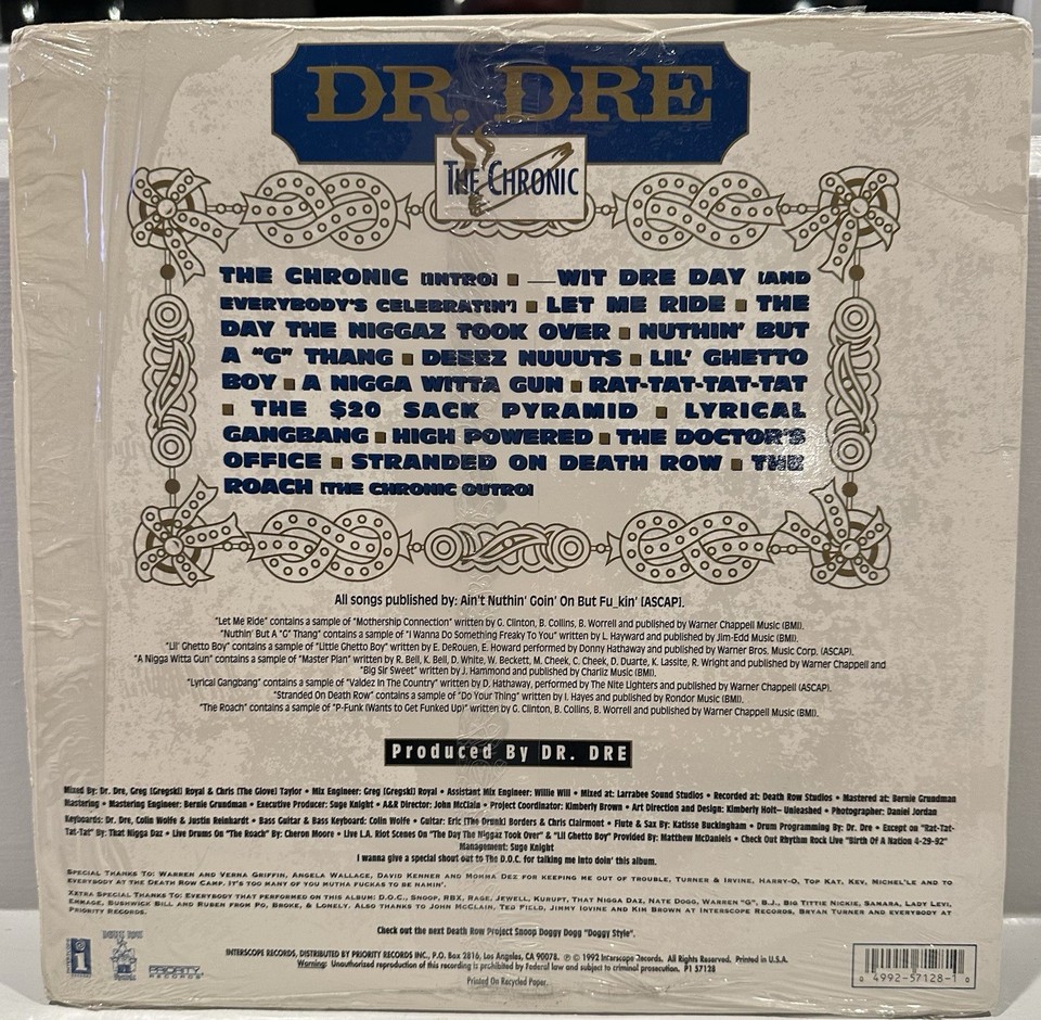 Dr. Dre - The Chronic '92 LP US ORG 1ST PRESS (CAT# P1 57128) VG To VG+ ...