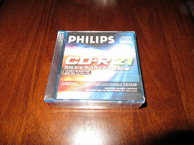 Philips CD-R 21 Discs 5 Pack Silverspeed 16x, New in Case | eBay