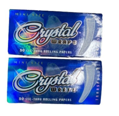 2 Packs Crystal Wraps Mini Clear See Through Rolling Papers 50 Papers ...