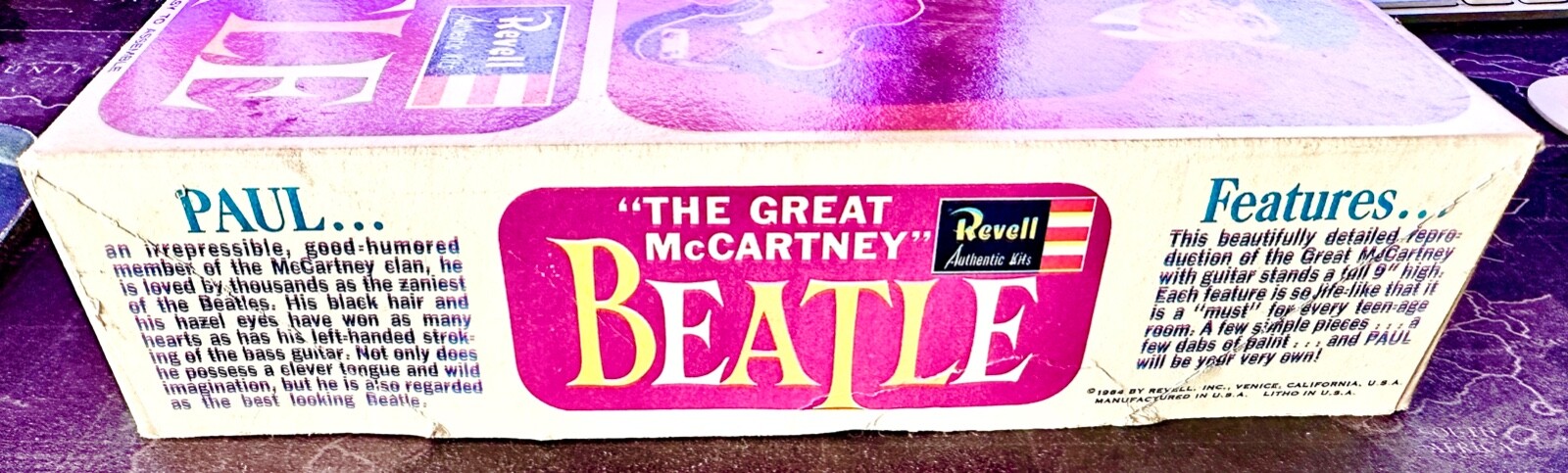 ORIGINAL REVELL THE BEATLES - PAUL MCCARTNEY FACTORY BUILT-UP MODEL KIT ...