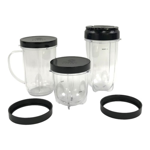 Magic Bullet - MBR 1101 Replacement Cups, Lid and Lip Rings - 8 Piece ...