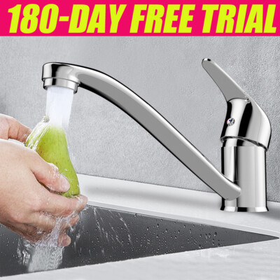 Kitchen Tap Basin Taps Chrome Mixer Faucet Hot and Cold Water Single ...