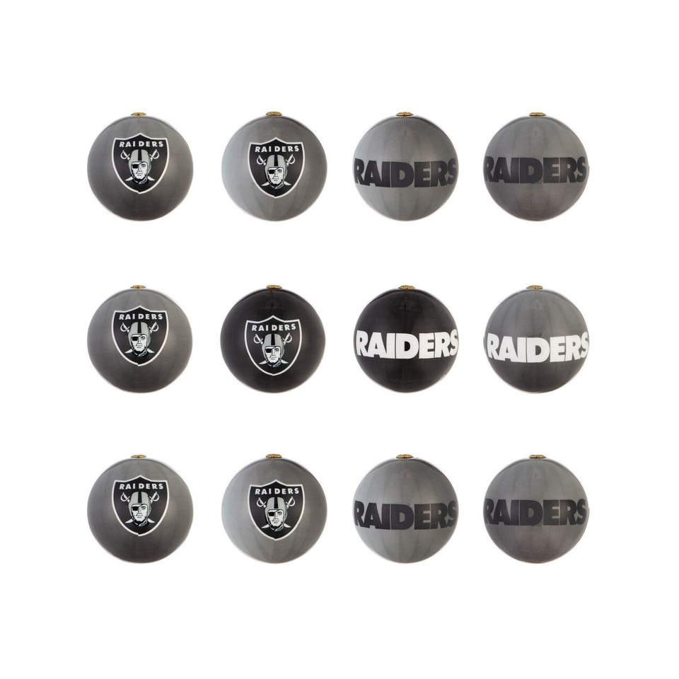 Raiders Oakland Las Vegas NFL 3OT3822 Ball Ornament Set of 12 80mm ...