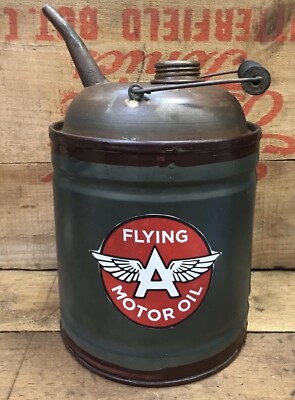Tydol FLYING “A” 1 Gallon Tin Oil Filler Can with Spout, Carrying ...