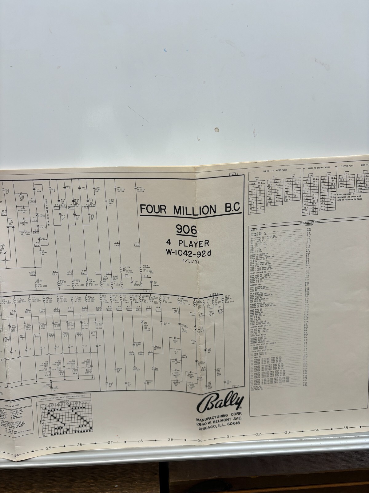 ORIGINAL-BALLY-FOUR MILLION BC-PINBALL-SCHEMATICS | eBay
