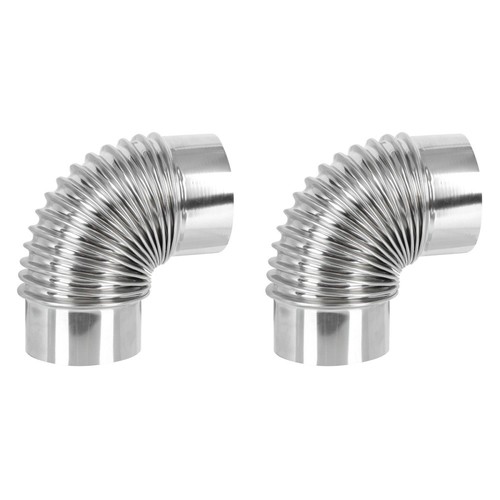 2 Count 4 Inch Stove Pipe 6 Stainless Steel Elbow Chimney Flue Flues | eBay