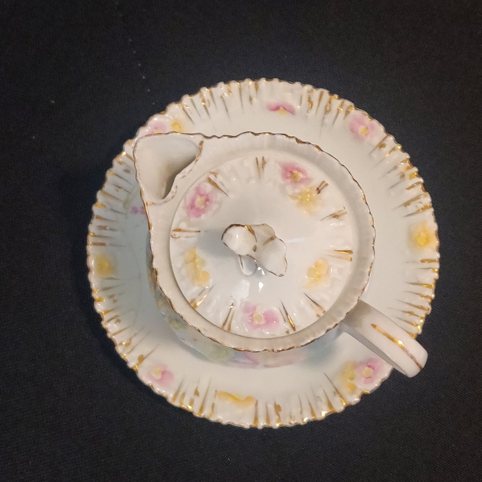 RS PRUSSIA Hidden Image Portrait Nouveau Syrup Cream Tea Pitcher ...