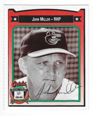 JOHN MILLER 1991 CROWN AUTOGRAPHED SIGNED # 302 BALTIMORE ORIOLES ...