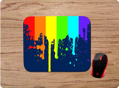 GAY PRIDE RAINBOW DRIP DESIGN LGBT CUSTOM PC GAMING MOUSE PAD NON-SLIP ...
