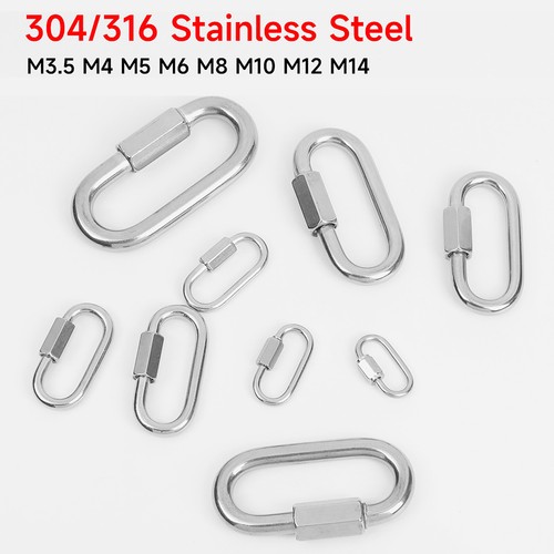 Quick Repair Link Heavy Duty Chain Extend Screw Lock Fastener Carabine ...