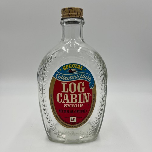 Vtg Bicentennial Ben Franklin Log Cabin Collector Syrup Bottle Clear ...