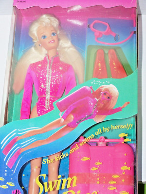 1993 SWIM 'N DIVE BARBIE Kicks & Swims by Herself MATTEL 11505 NIB NRFB ...