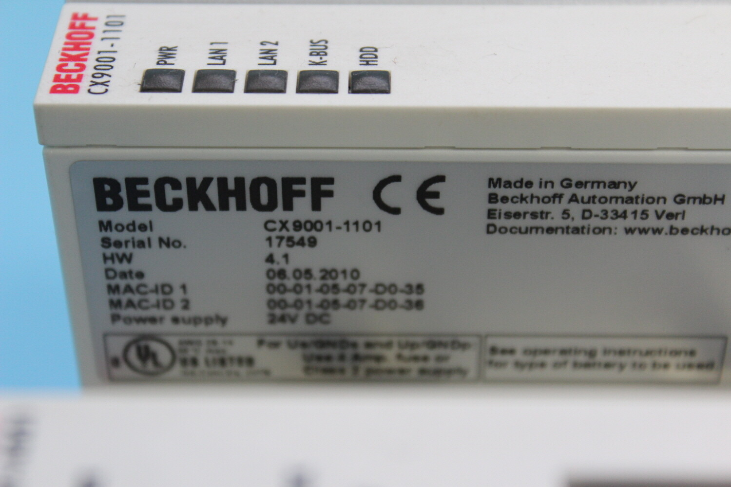 Beckhoff PLC CX9000-A001 CX9000-N010 CX9001-1101, 1Pcs, Free Expedited ...