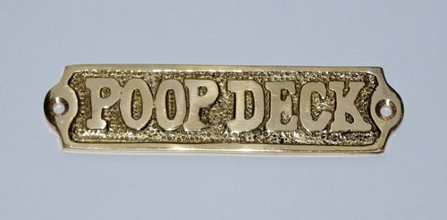 Brass Plaque Handmade "Poop Deck" Nautical Ship Office Workplace Sign ...
