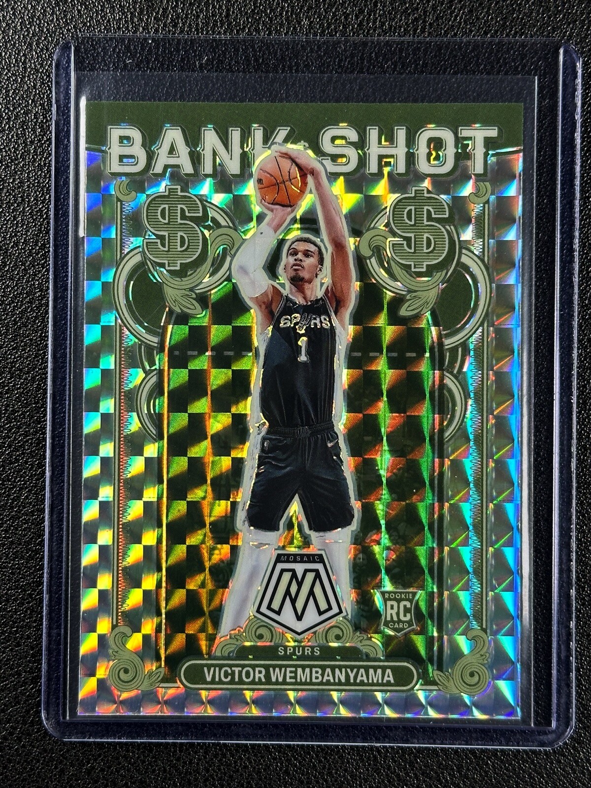 VICTOR WEMBANYAMA 2023-24 PANINI MOSAIC #17 BANK SHOT # ROOKIE SILVER ...