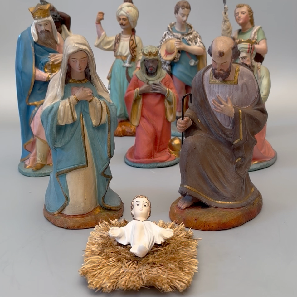 Antique Large French Church Santons Figurines, Christmas Nativity Set ...