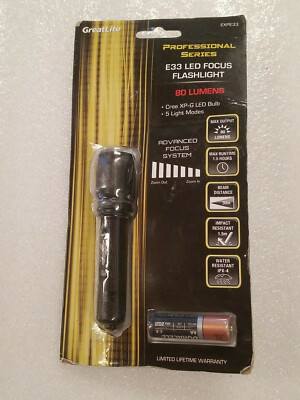 GreatLite E33 PROFESSIONAL LED FLASHLIGHT 80 LUMENS EXPE33 | eBay