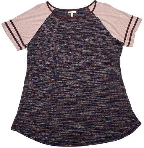 Maurices Top Womens (XL) Varsity Spacedye Colorblock Tee Crewneck ...