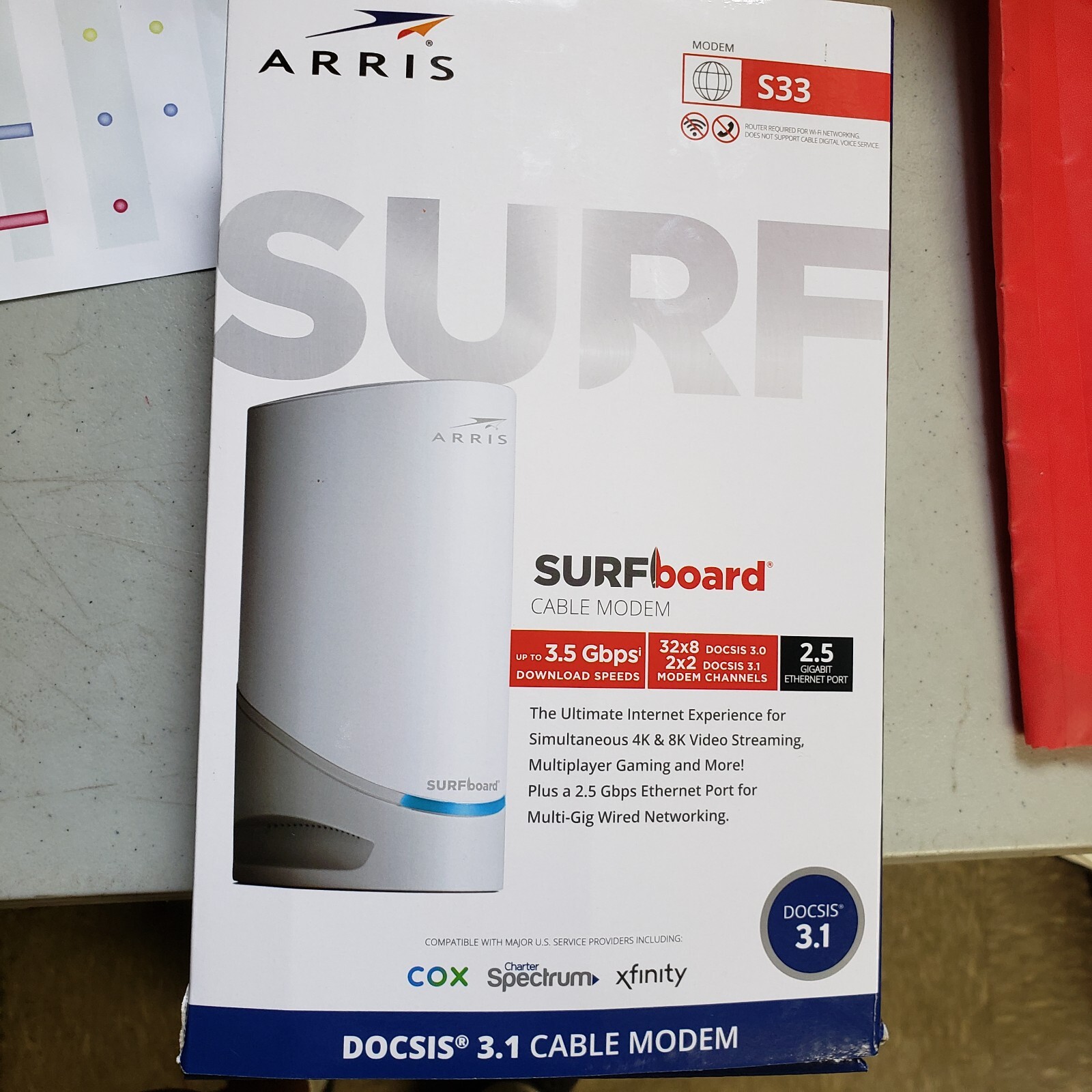 ARRIS S33 2.5 Gbps Ethernet Port - White for sale online | eBay