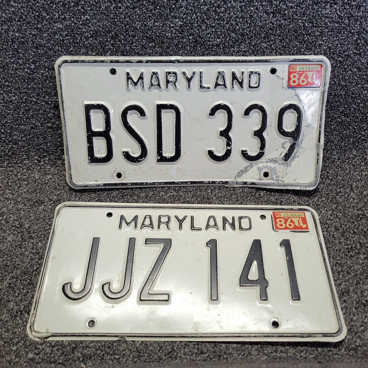 Vintage 80s 1986 Maryland MD License Plate USA Set Of 2 Dif Plates | eBay