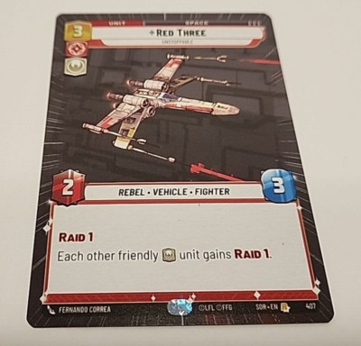 Red Three, Unstoppable Hyperspace - SOR 407 NM - Star Wars Unlimited | eBay