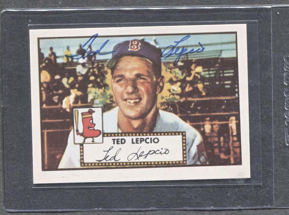 1952 Topps #335 Ted Lepcio Signed Reprint Card (Red Sox) | eBay