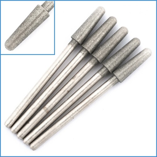5pcs 4mm Round Nose Taper Diamond Bit Fine Cone Arrow Pointed Rotary ...