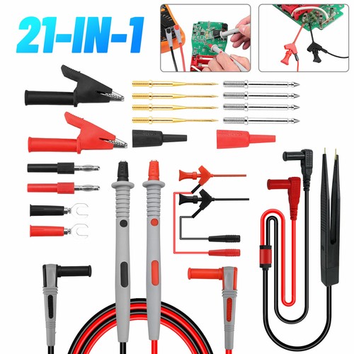 21 in 1 Multimeter Test Lead Kit Electrical Alligator Clip Test Probe ...